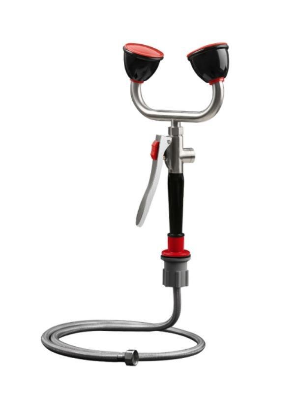 Hand-operated eye shower ClassicLine one head, vertical, for wall and ...
